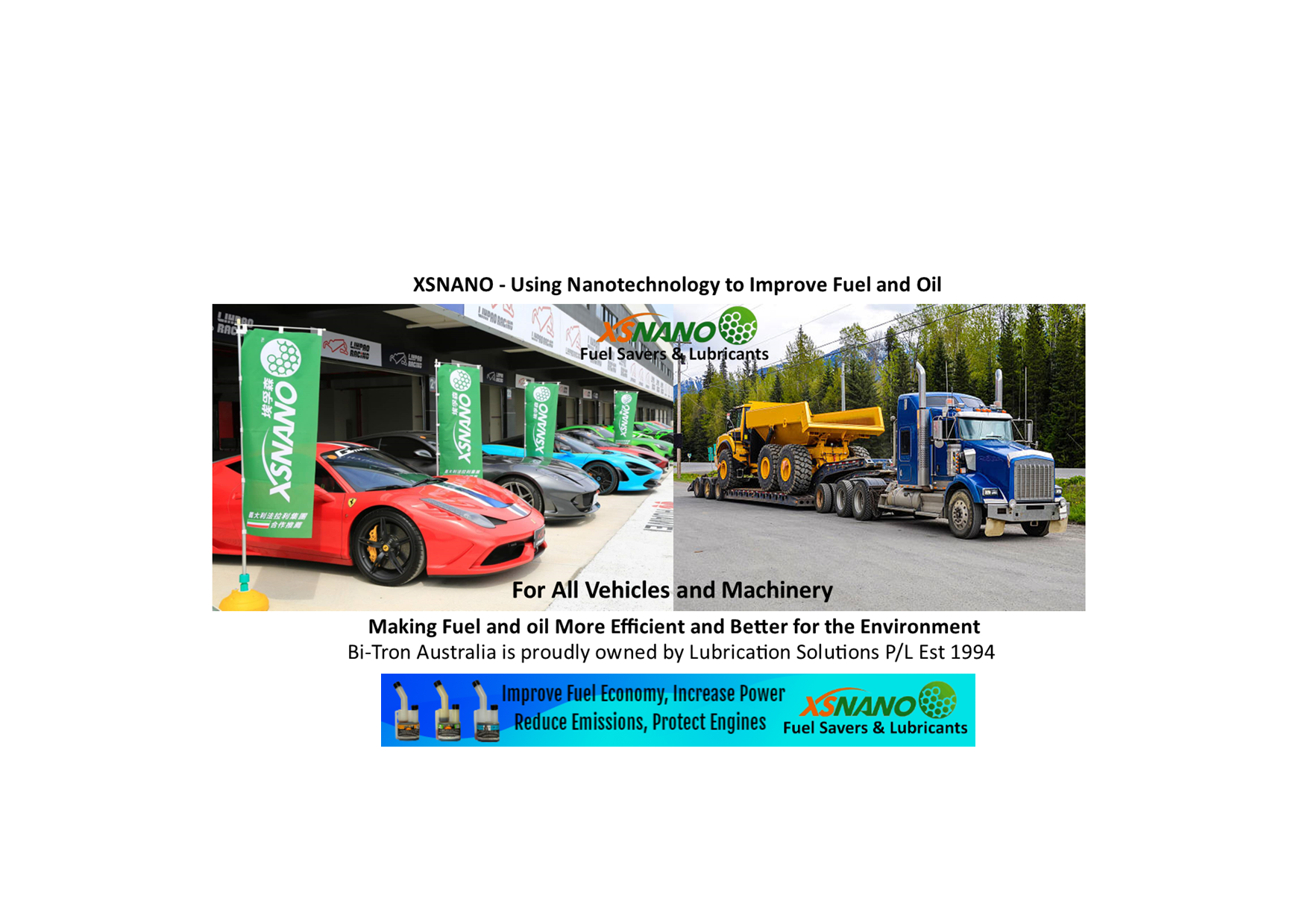 XSNANO Fuel and Oil additives save money! – BiTron Australia